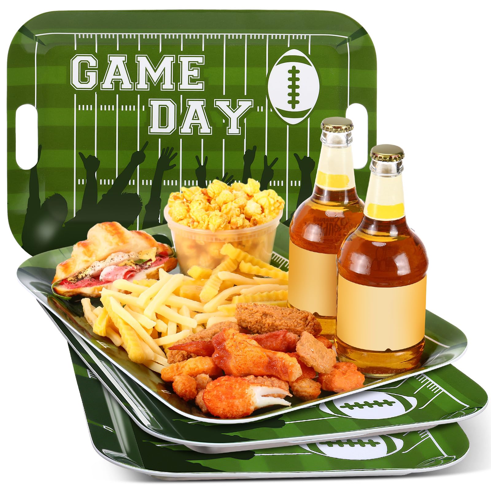 Amazon.com | Maxcheck 4 Pcs Game Day Football Serving Tray 16x11 ...