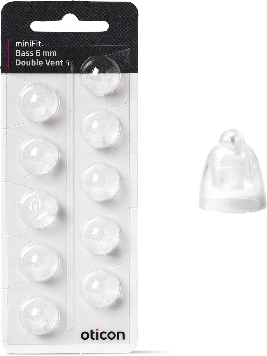 Amazon.com: Genuine Oticon Hearing Aid Domes 6mm MiniFit Double Vent ...