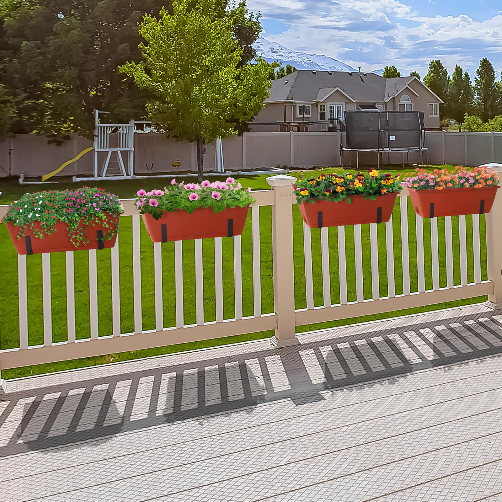 Adjustable Deck Railing Planters
