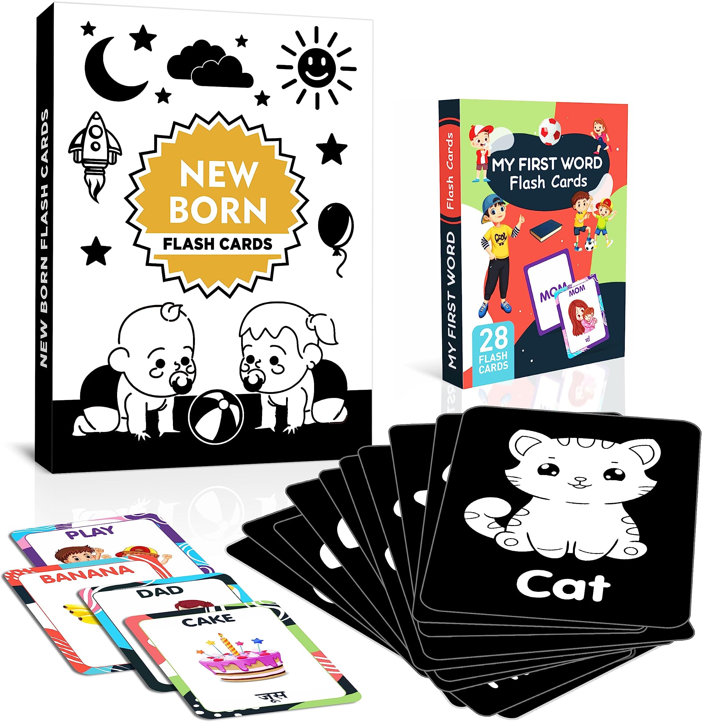 Buy CLICKEDIN New Born Baby Flash Card Combo Printed for New Born Baby ...