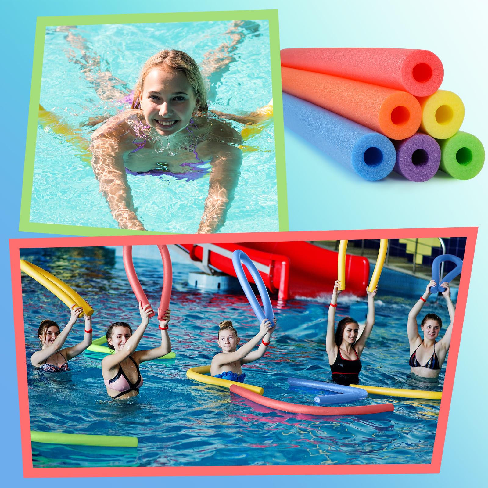 Snapklik.com : Hanaive 6 Pack Jumbo Pool Noodles Foam Swim 41inch X 4.1 ...