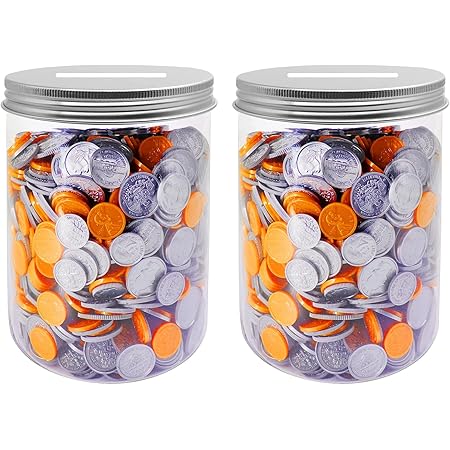 Mczcent Tirelire Transparente, Grande Tirelires Plastique pour Pièces ...