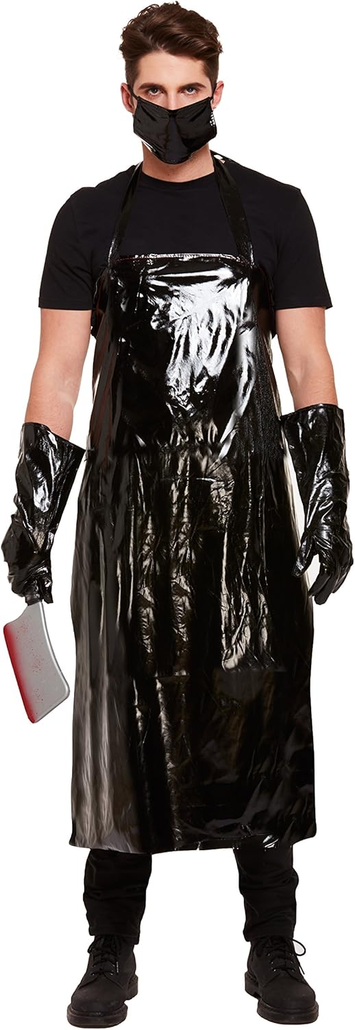 HENBRANDT Scary Butcher Halloween Adult Fancy Dress Costume - Realistic ...