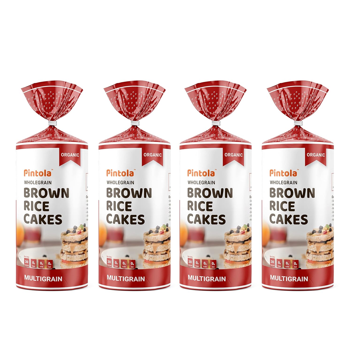 Pintola Organic Wholegrain Brown Rice Cakes - Multigrain (All Natural ...