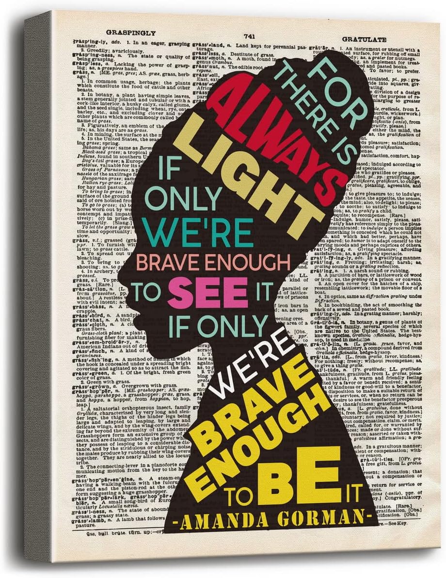 Amazon.com: Amanda Gorman Motivational Quote Canvas Prints Poster ...