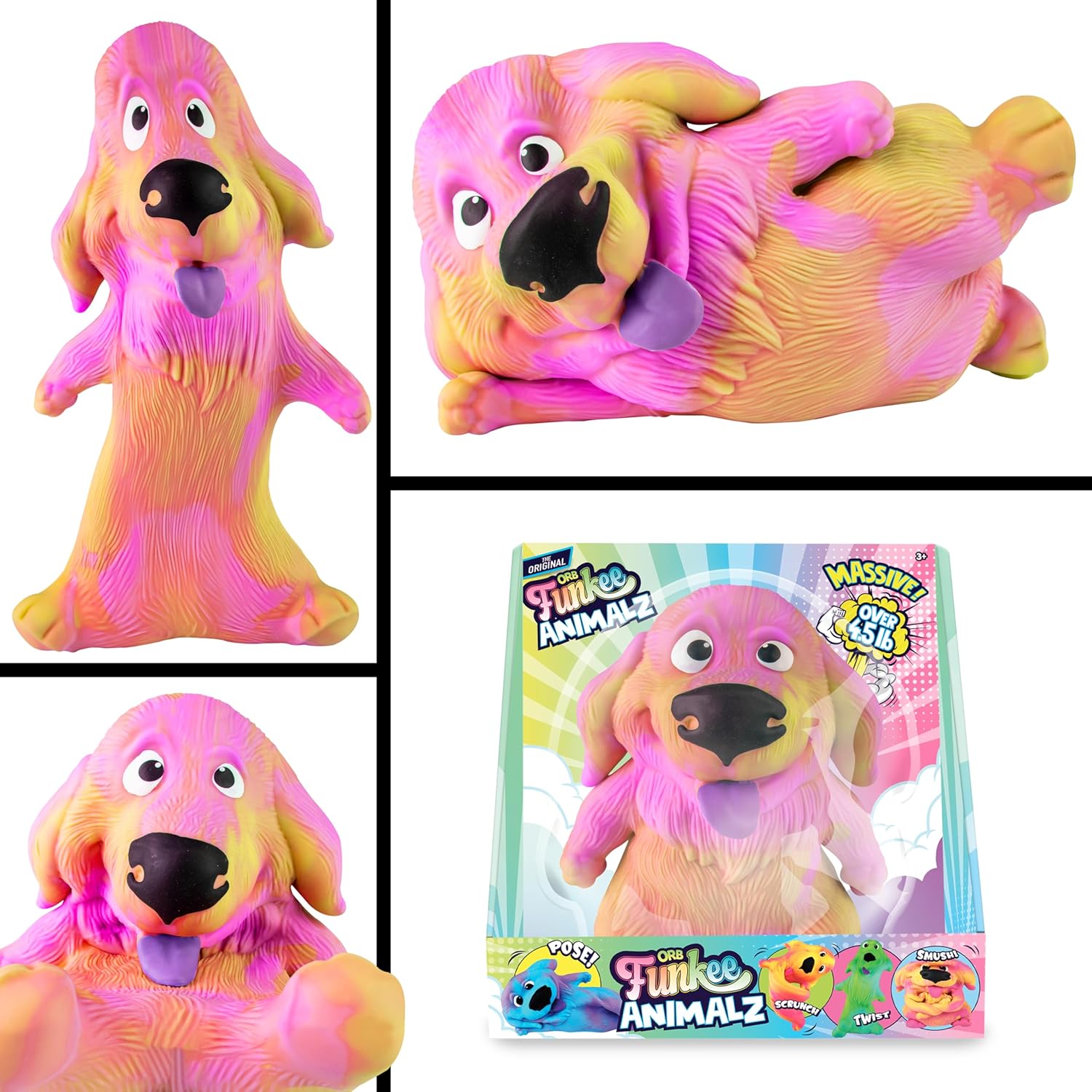 Amazon.com: ORB Funkee Animalz Dog JUMBO (Yellow/Purple) - BIG 4.5 lb ...