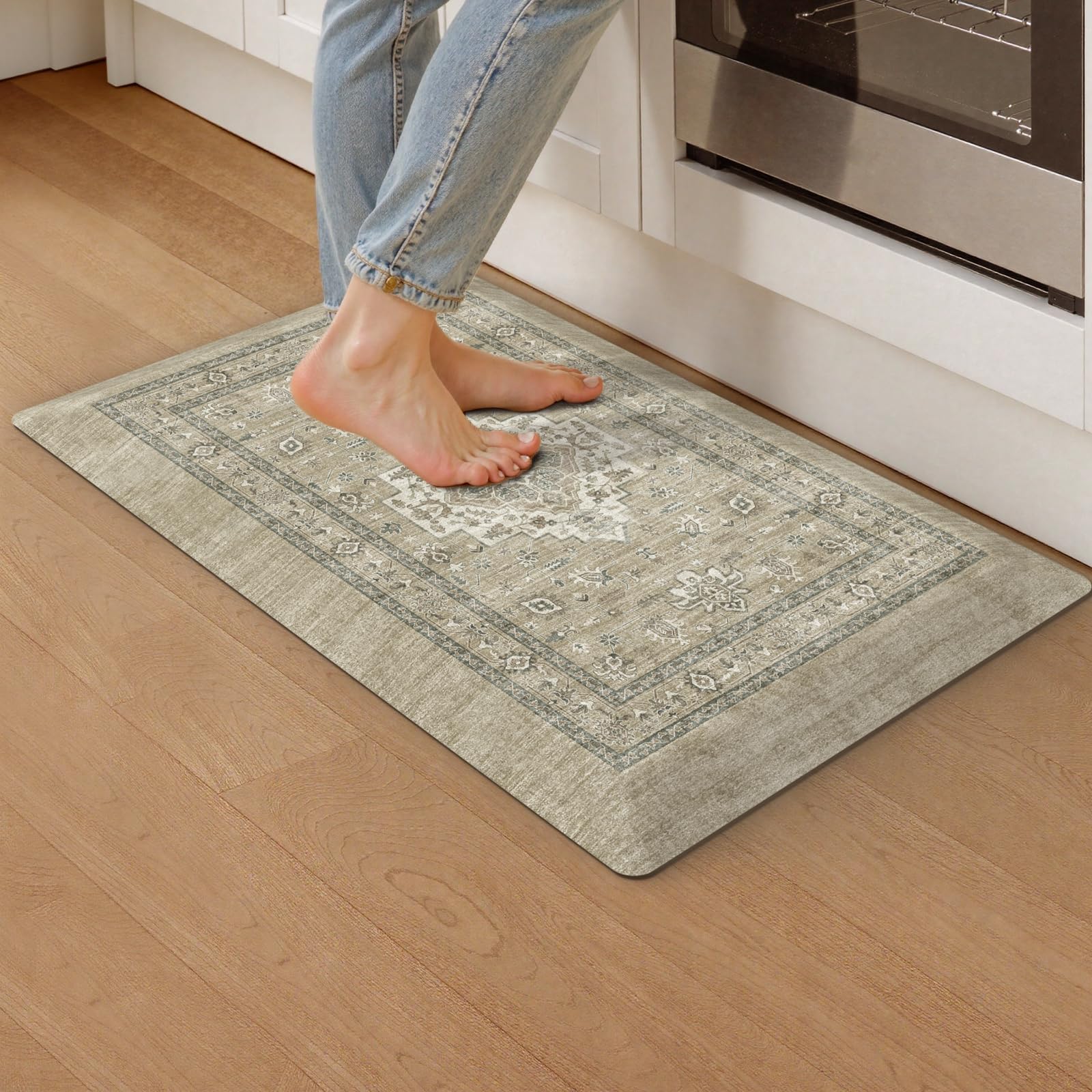 Amazon.com: KAF Home Persian Rug Inspired Anti-Fatigue Kitchen Mat - 17 ...
