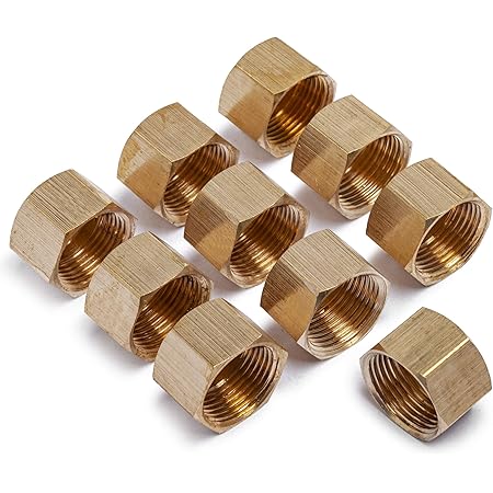 LTWFITTING 3/8-Inch Brass Compression Cap Stop Valve Cap,Brass ...