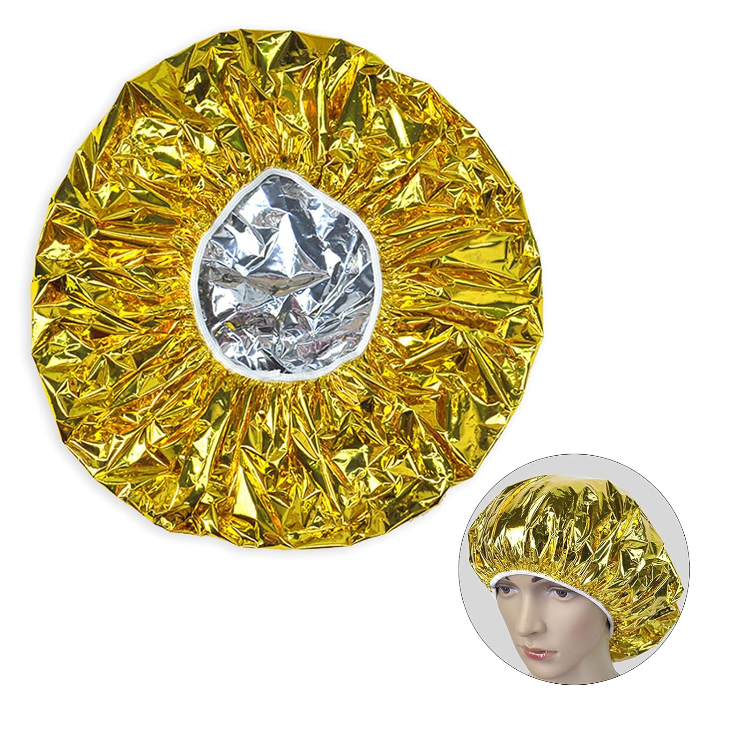 Amazon.com : Aluminum Foil Hair Heat Cap, 1PCS Hair Processing Cap Deep ...