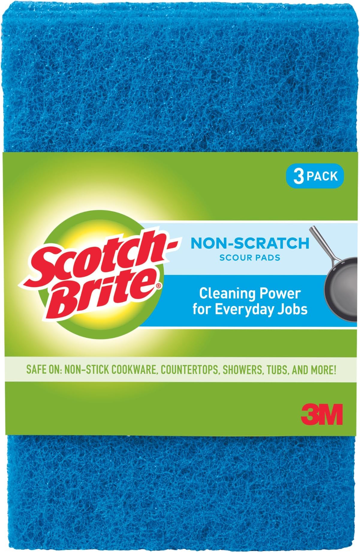 Amazon.com: Scotch-Brite Zero Scratch Scour Pads: 6 in. x 3.8 in. (Blue ...