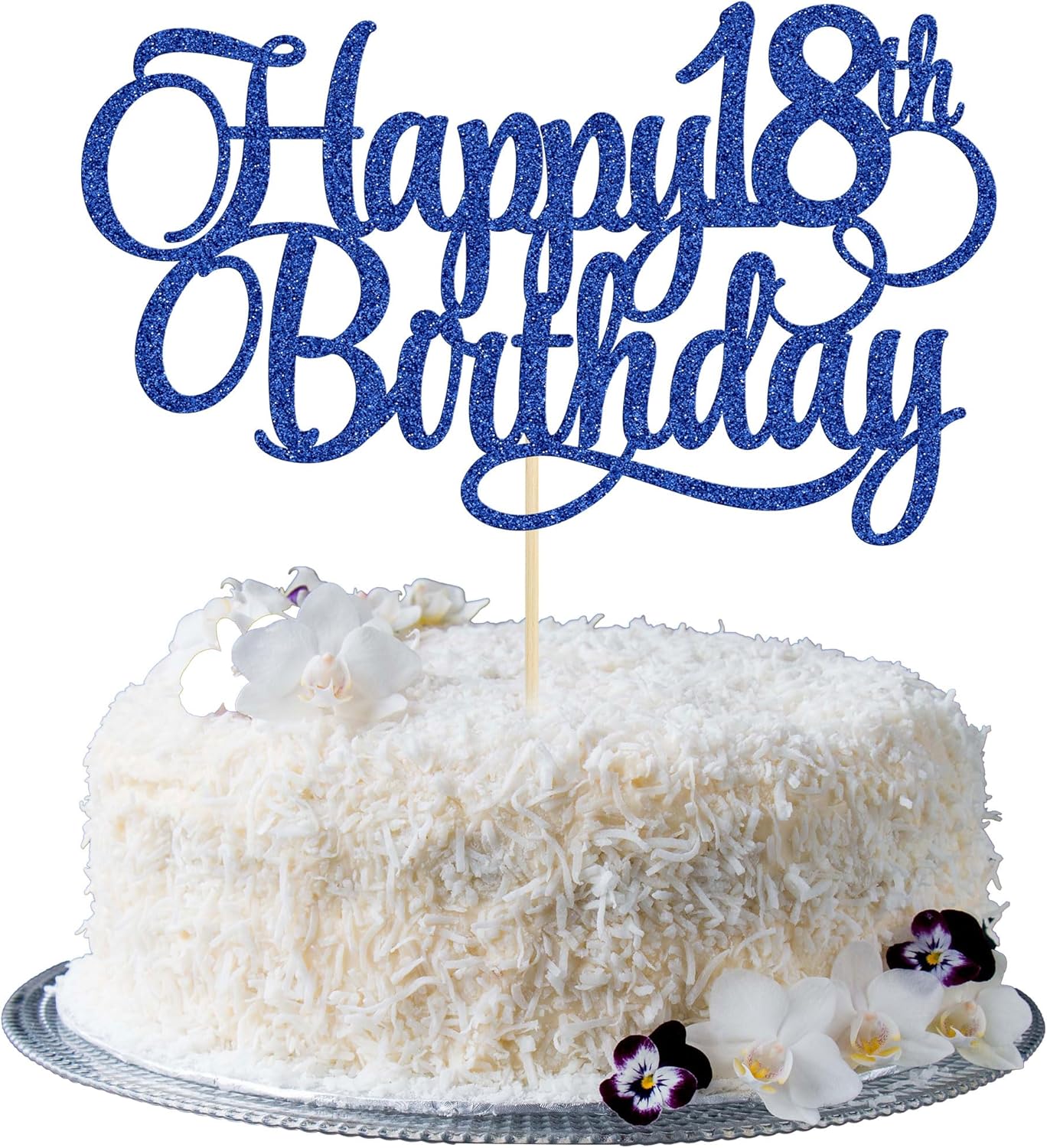 Amazon.com: 1 Pack Happy 18th Birthday Cake Topper Glitter Number 18 ...
