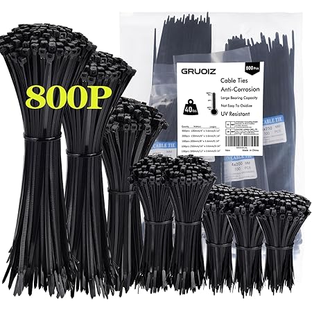 DUNSOO Fascette Plastica,1000 Pezzi Fascette Elettricista,100/150/200 ...