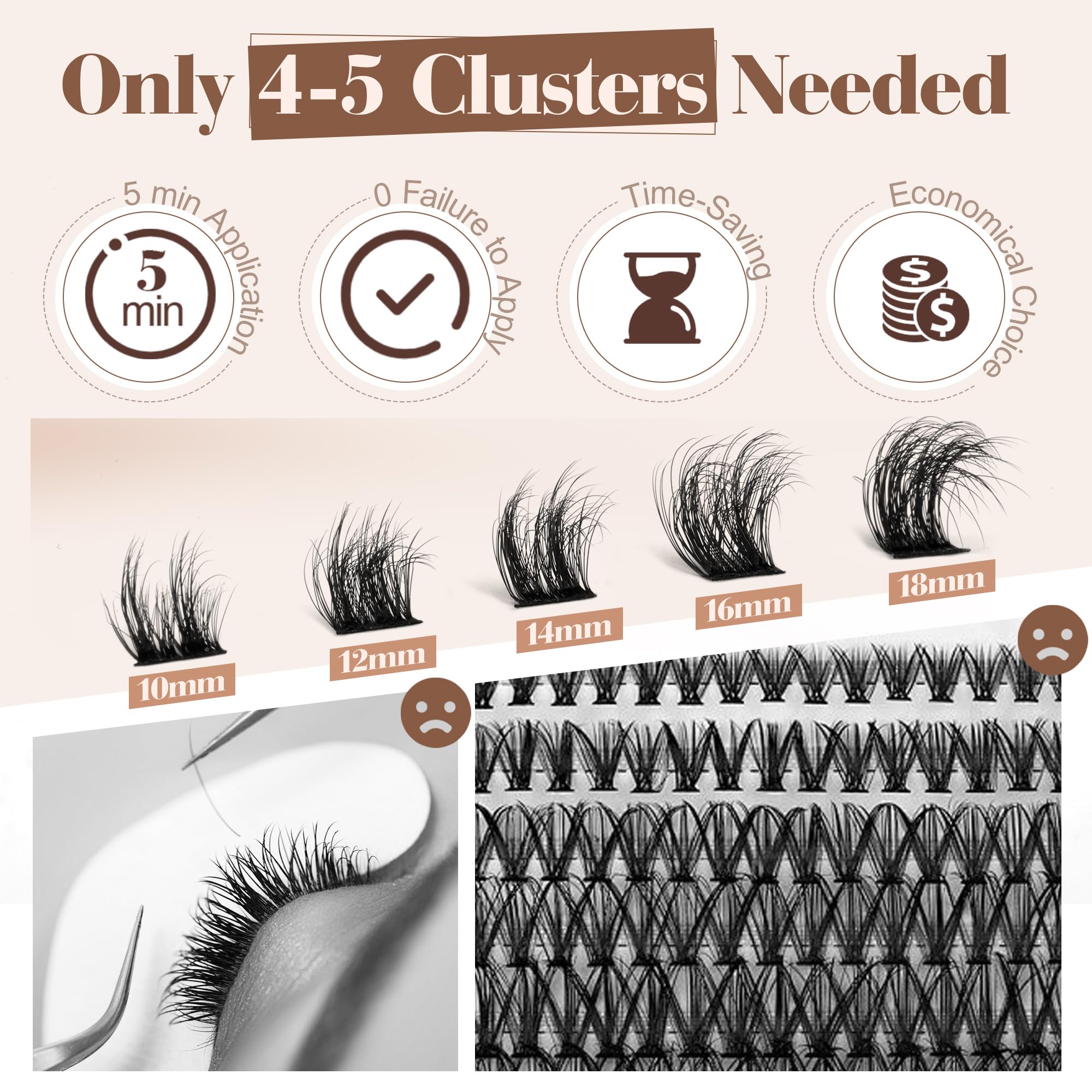 Snapklik.com : Pawotence Lash Clusters Fluffy Individual Lashes Cluster ...