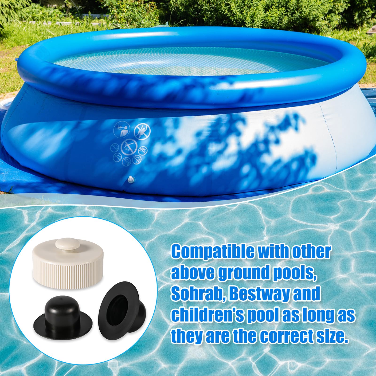 PEUTIER Pool Drain Plug Cover Replacement, Pool Drain Valve Cover with ...