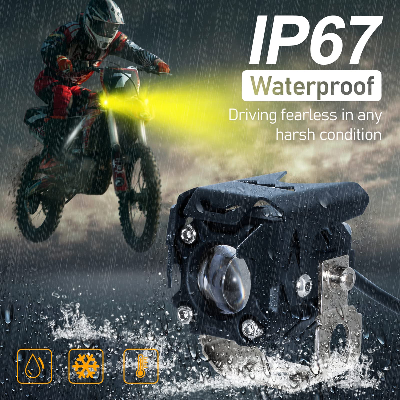 Snapklik.com : Motorcycle Fog Lights,60W 6000lm Driving Pods Lights ...