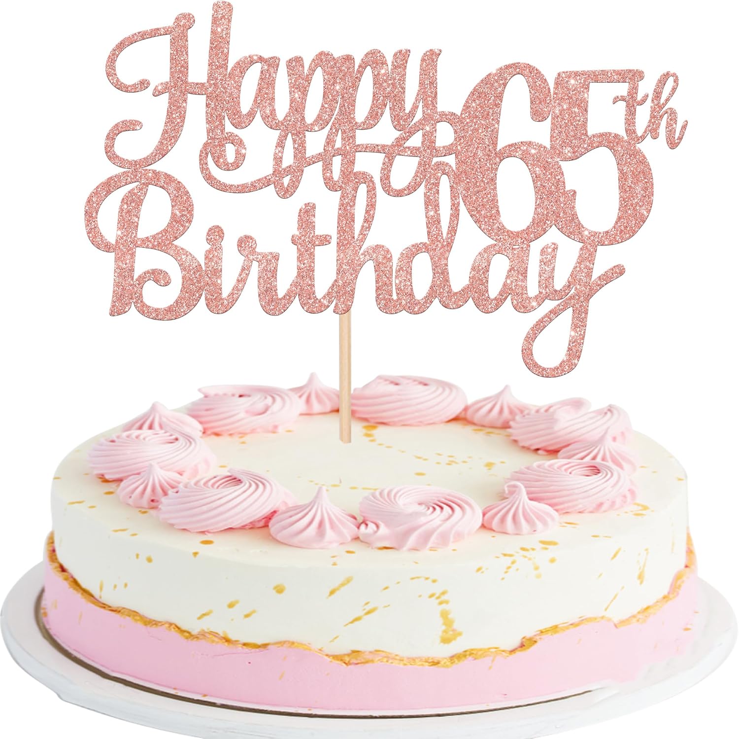 Amazon.com: 1 PCS Happy 65th Birthday Cake Topper Glitter Cheers to 65 ...