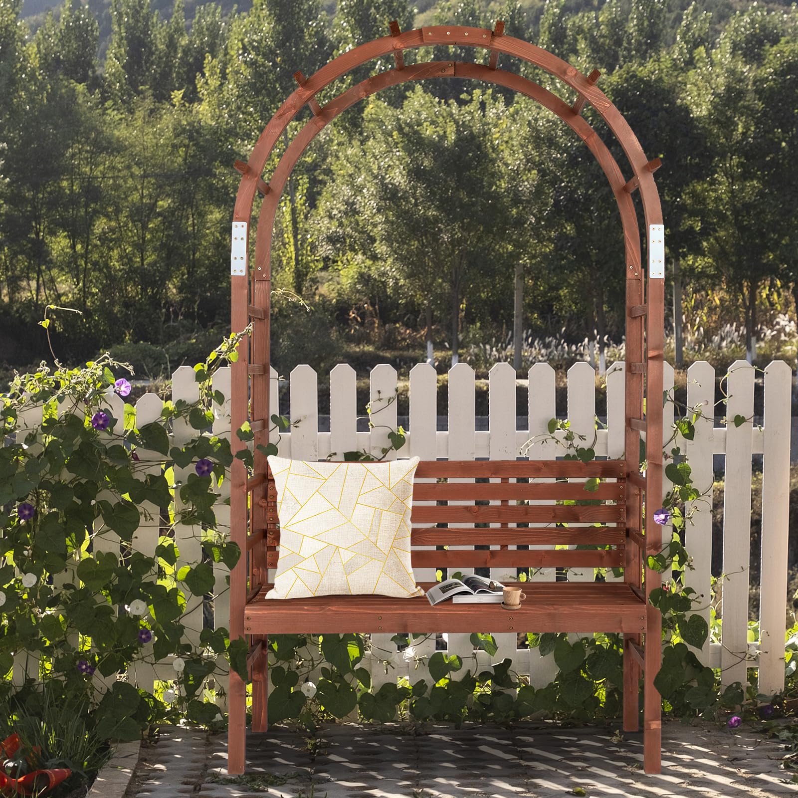 Amazon.com : 6.8ft Garden Arch Heavy Duty (Holds 660lbs-250kg) | Wooden ...