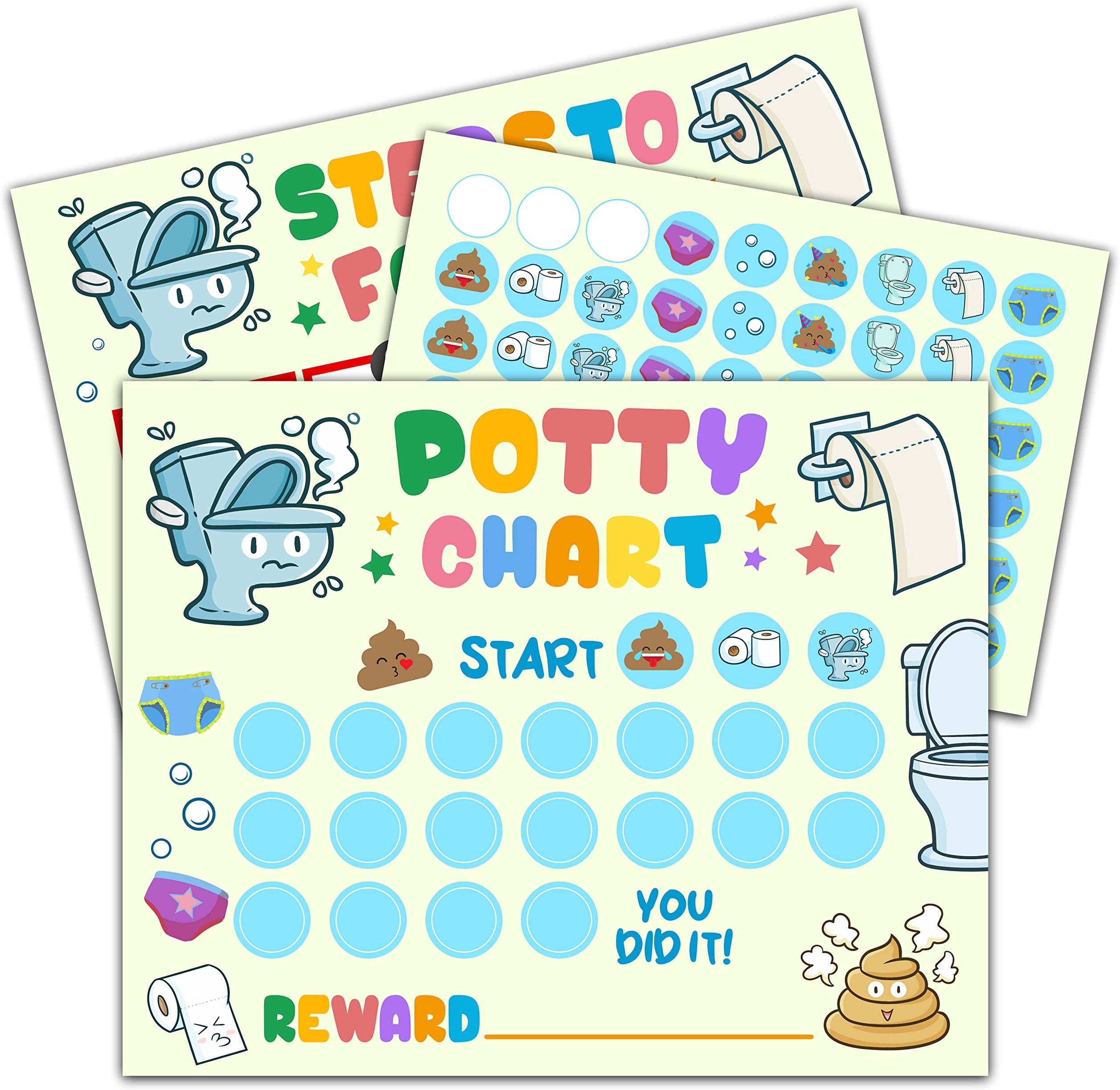 Amazon.com: Doodle Potty Training Reward Chart with Stickers, Colorful ...