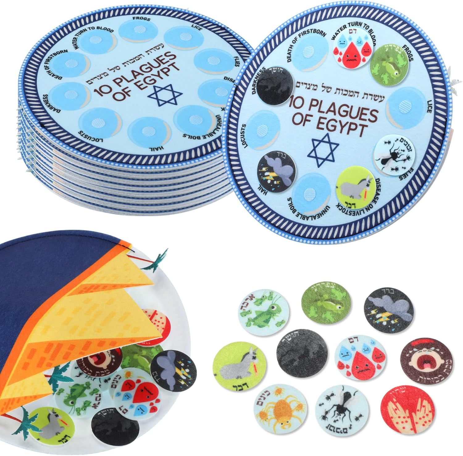 Amazon.com: Hahafelt Passover Games Decorations for Kids 10 Plagues ...
