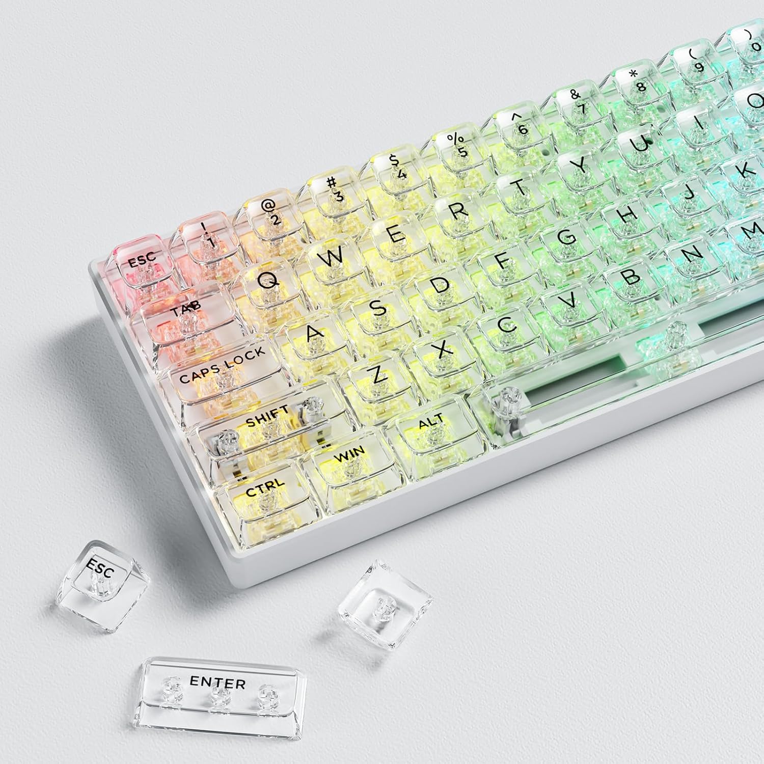 Amazon.com: DAGK Clear Keycaps,140 Keys Full Set Custom GSA Profile ...