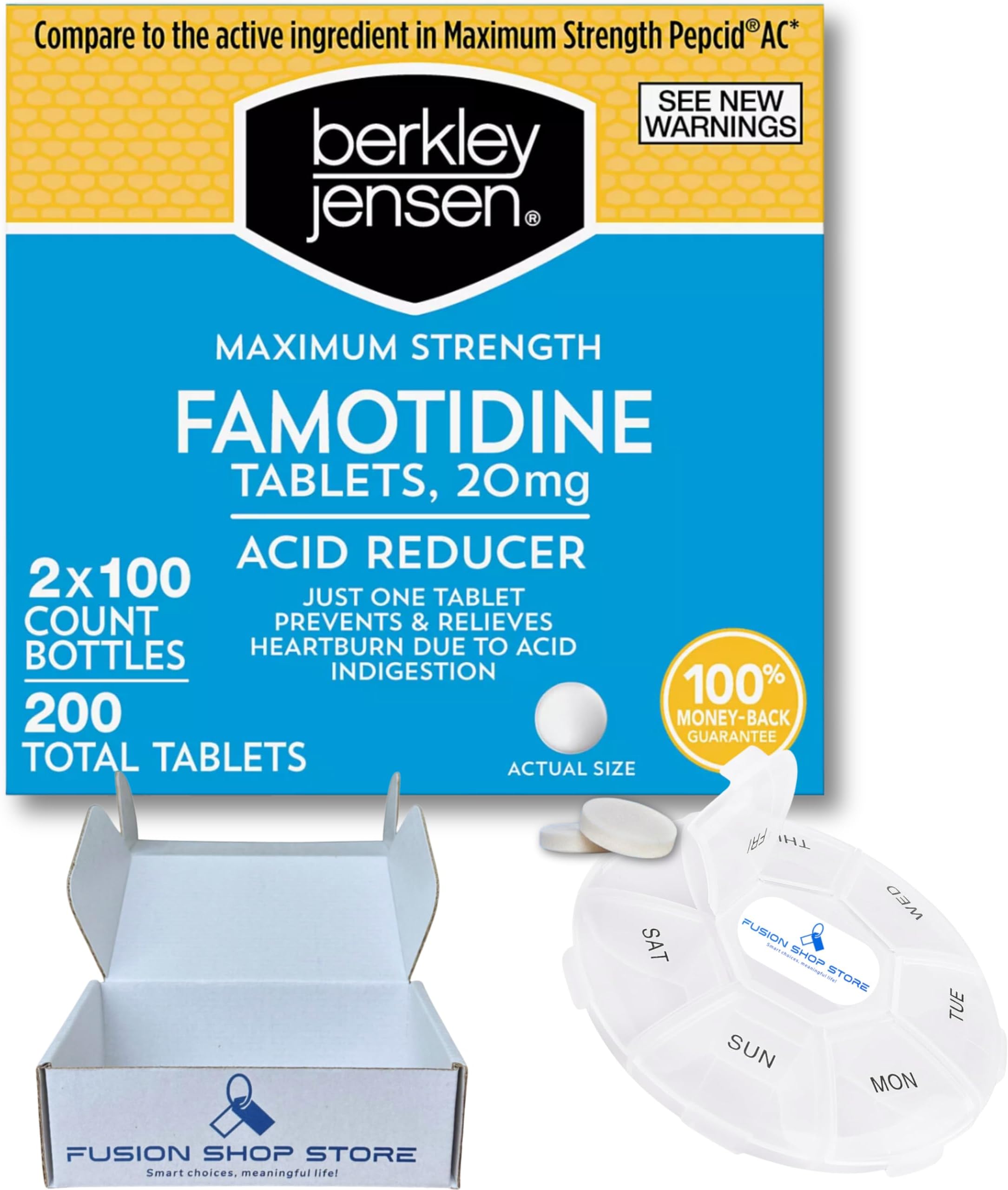 Amazon.com: Berkley Jensen Acid Reducer -Famotidine 20 mg 200 Tablets ...