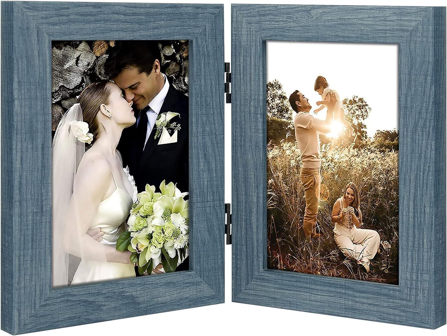 Amazon.com - Golden State Art, 4x6 Double Picture Frame Vertical Hinged ...