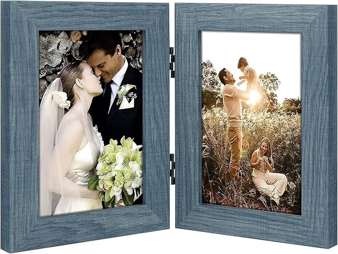 Amazon.com - Golden State Art, 4x6 Double Picture Frame Vertical Hinged ...