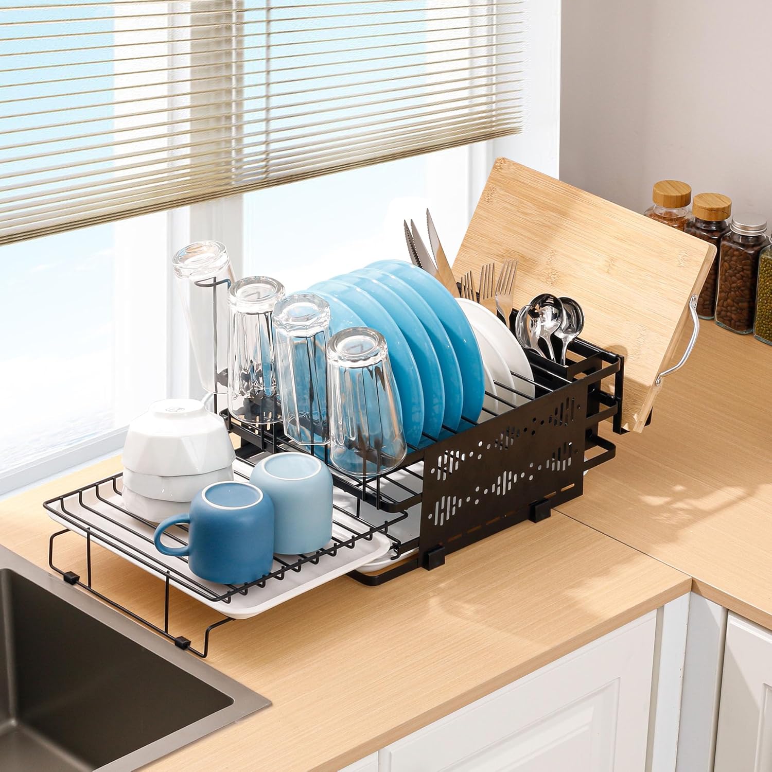 Amazon.com - ACOSIY Extendable Dish Drainers for Kitchen Counter, Small ...