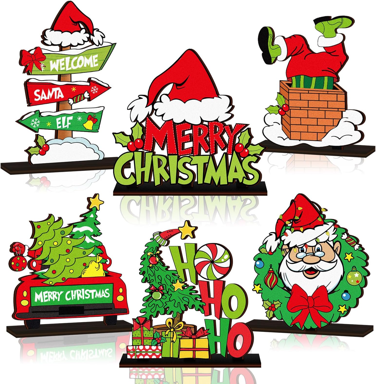 Amazon.com: 3 Pieces Christmas Table Signs Decorations, Merry Christmas ...