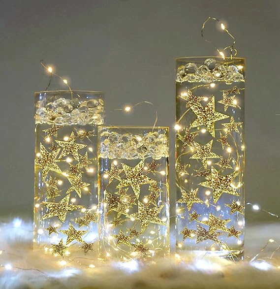Amazon.com: Vase Pearlfection 50 Gold Floating Stars- Large Sizes ...