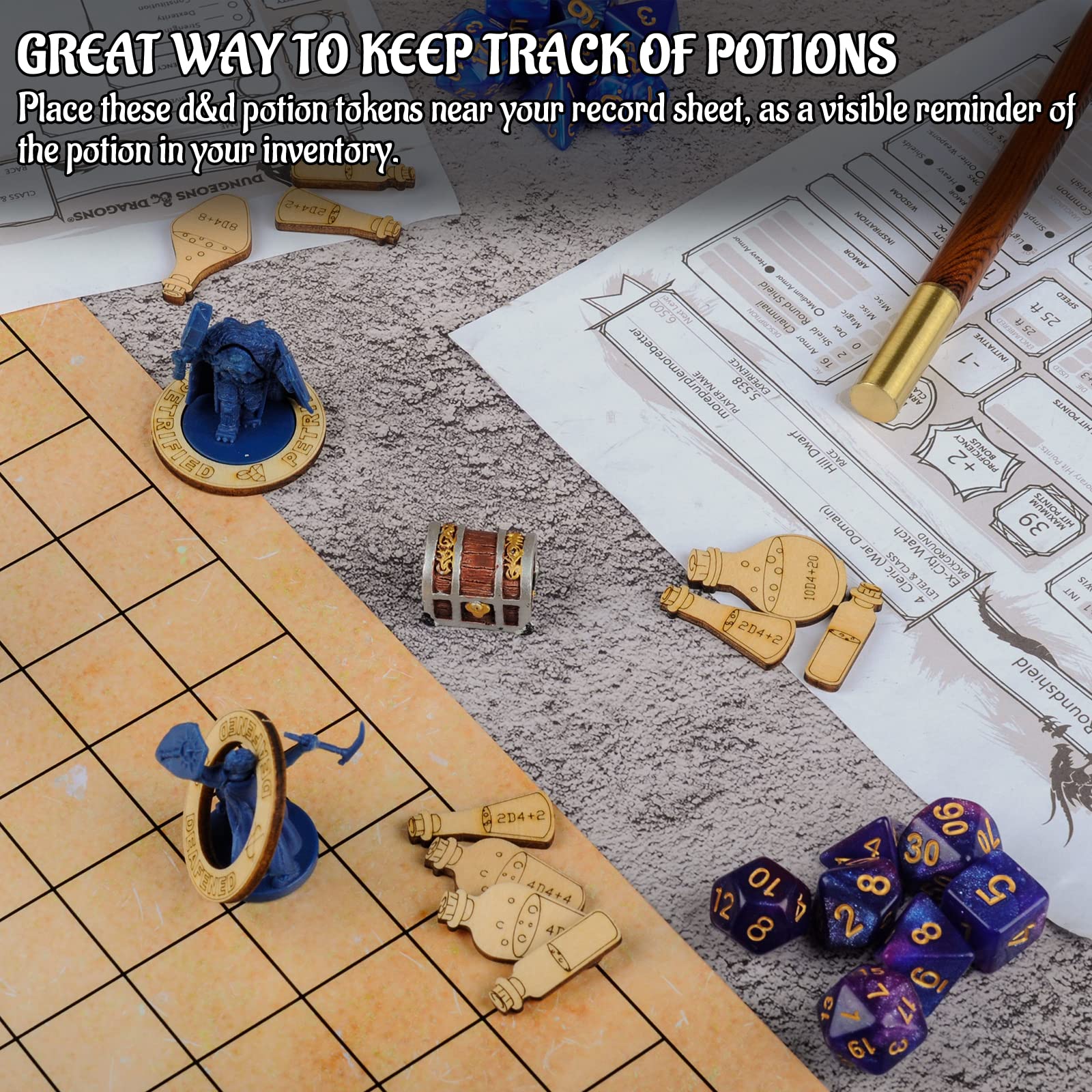 Snapklik.com : Healing Potion Tokens Set Of 21 Wood Laser Cut And ...