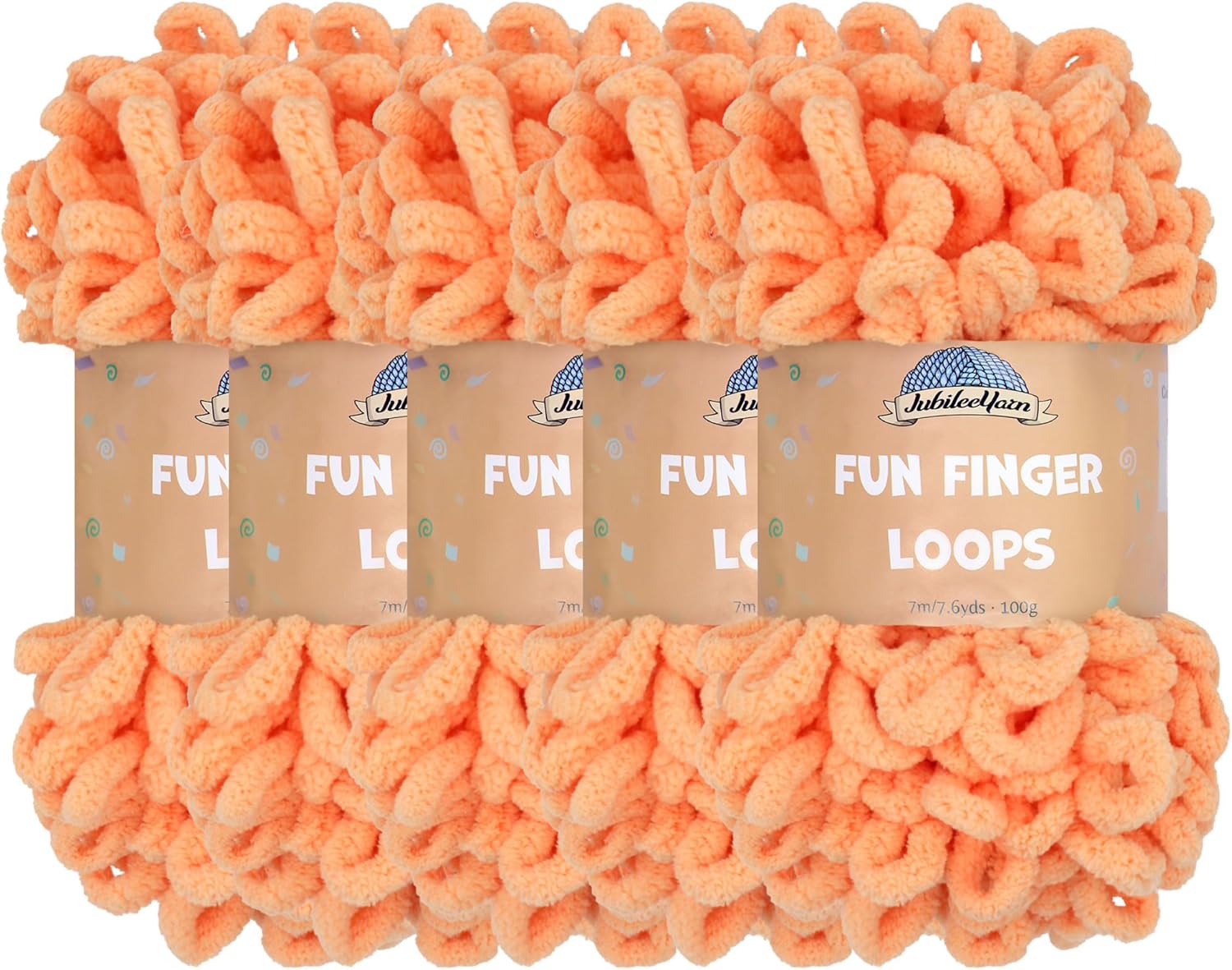 Amazon.com: JubileeYarn Fun Finger Loops Yarn - 100g/Skein Jumbo ...