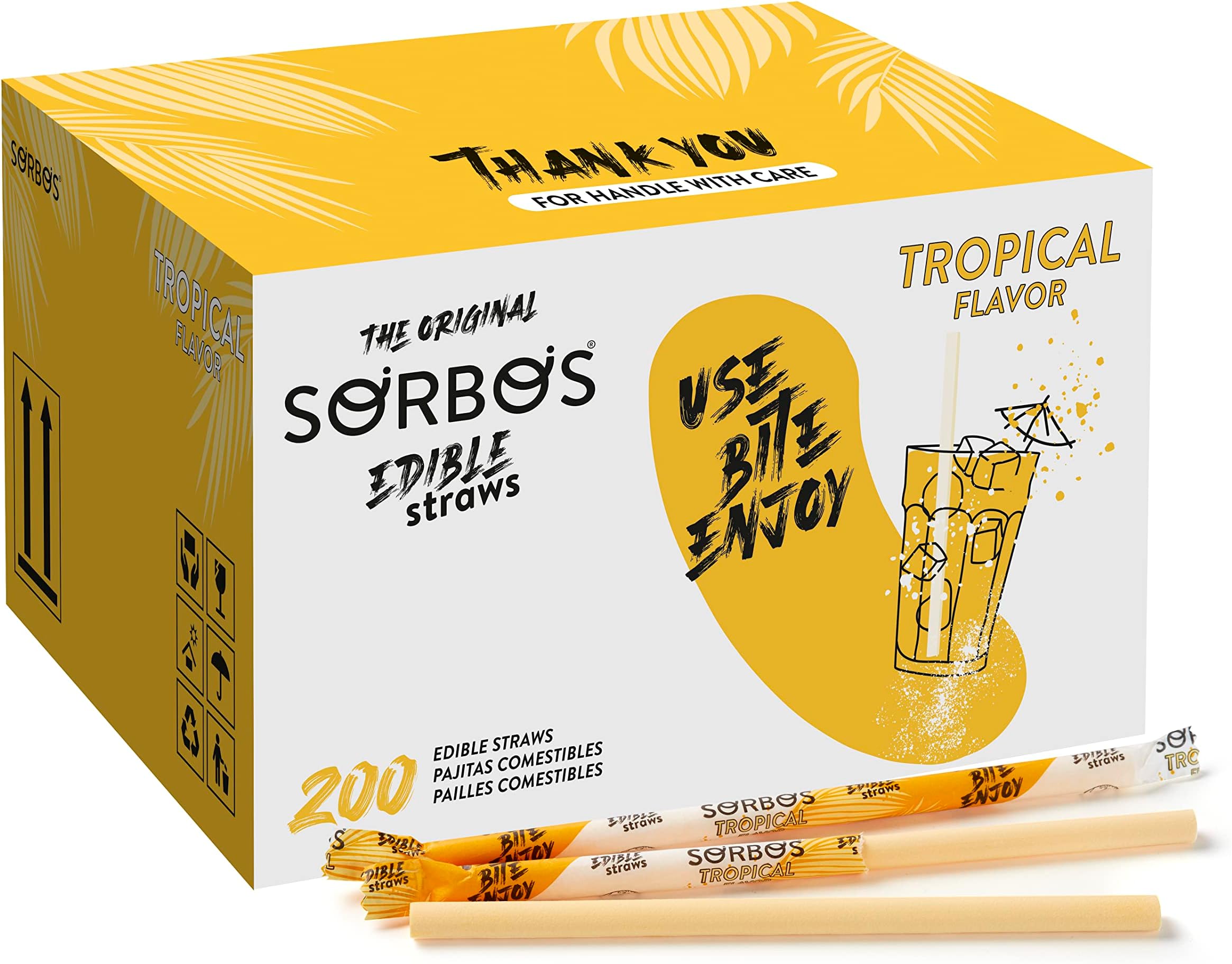 Amazon.com: SORBOS Edible Straws, Tropical Flavored, Sustainable ...