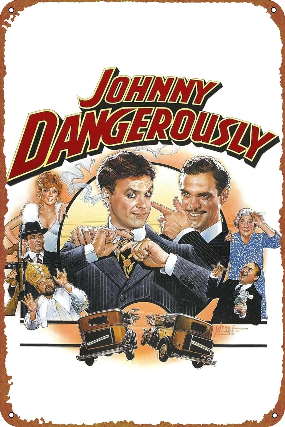 Amazon.com : Johnny Dangerously Movie Poster Metal Plaque Tin Sign ...