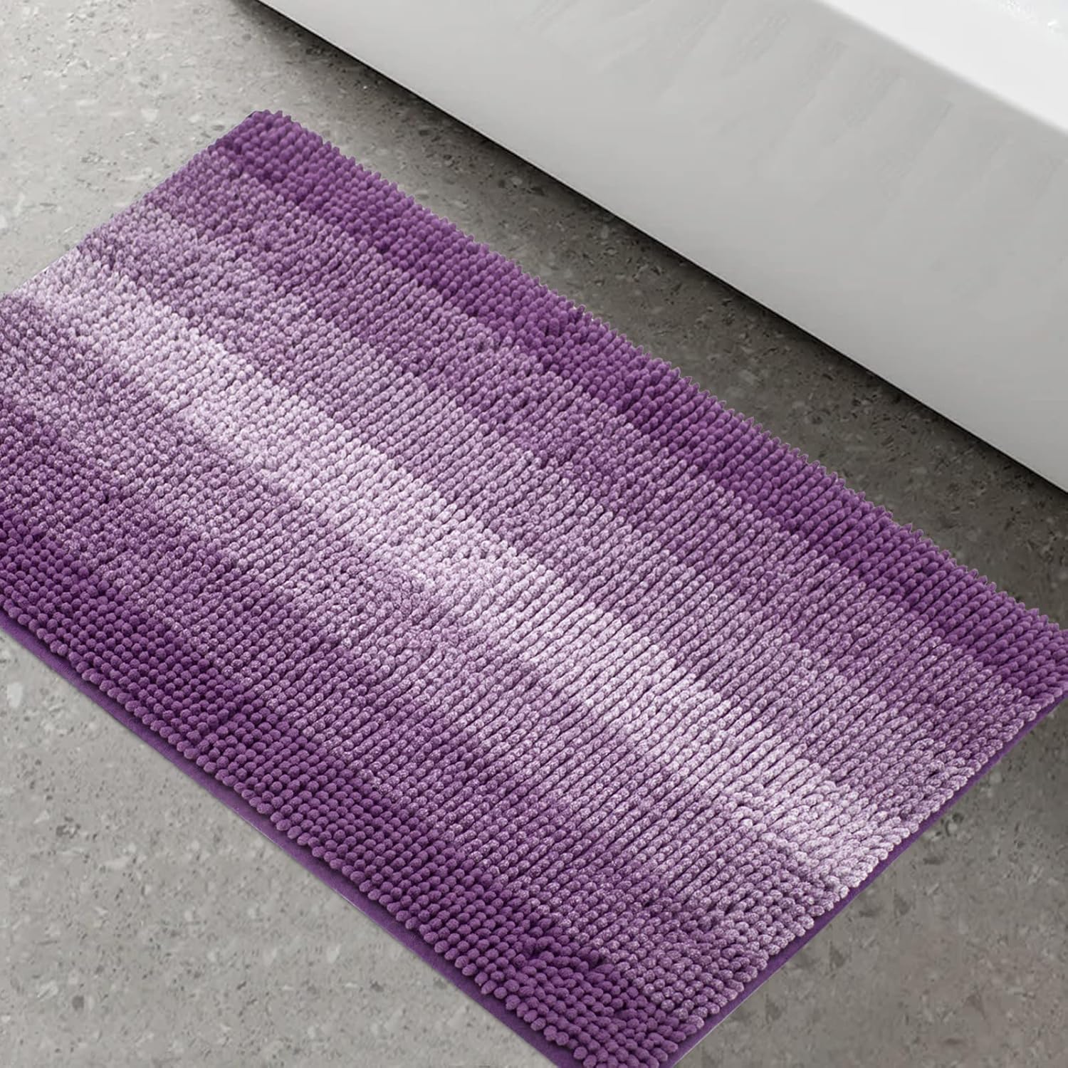Amazon.com: Gibelle Purple Bathroom Rug Set 2 Piece, Chenille Non Slip ...