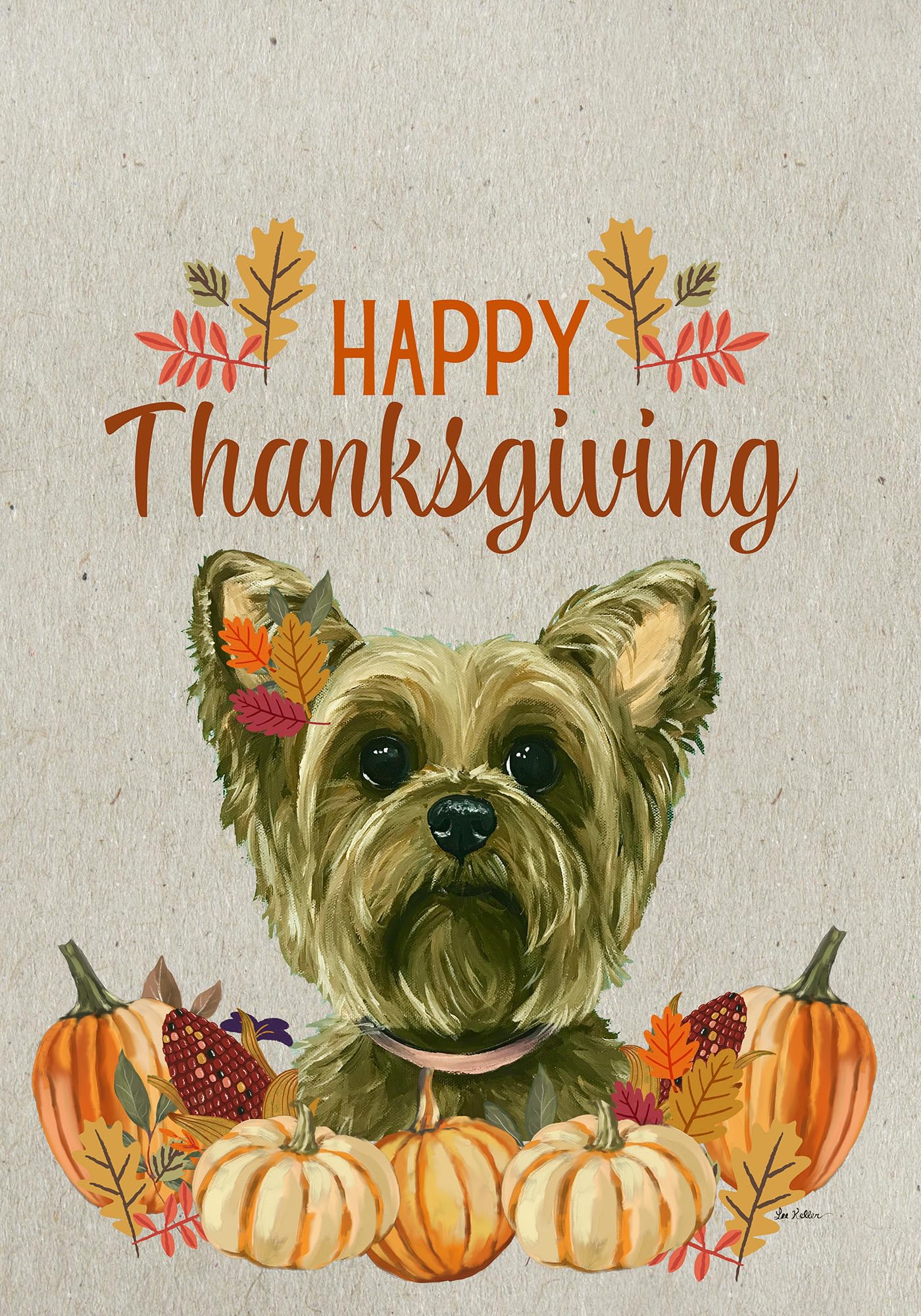 Amazon.com : Yorkie - HHS Best of Breed Thanksgiving Garden Flag ...