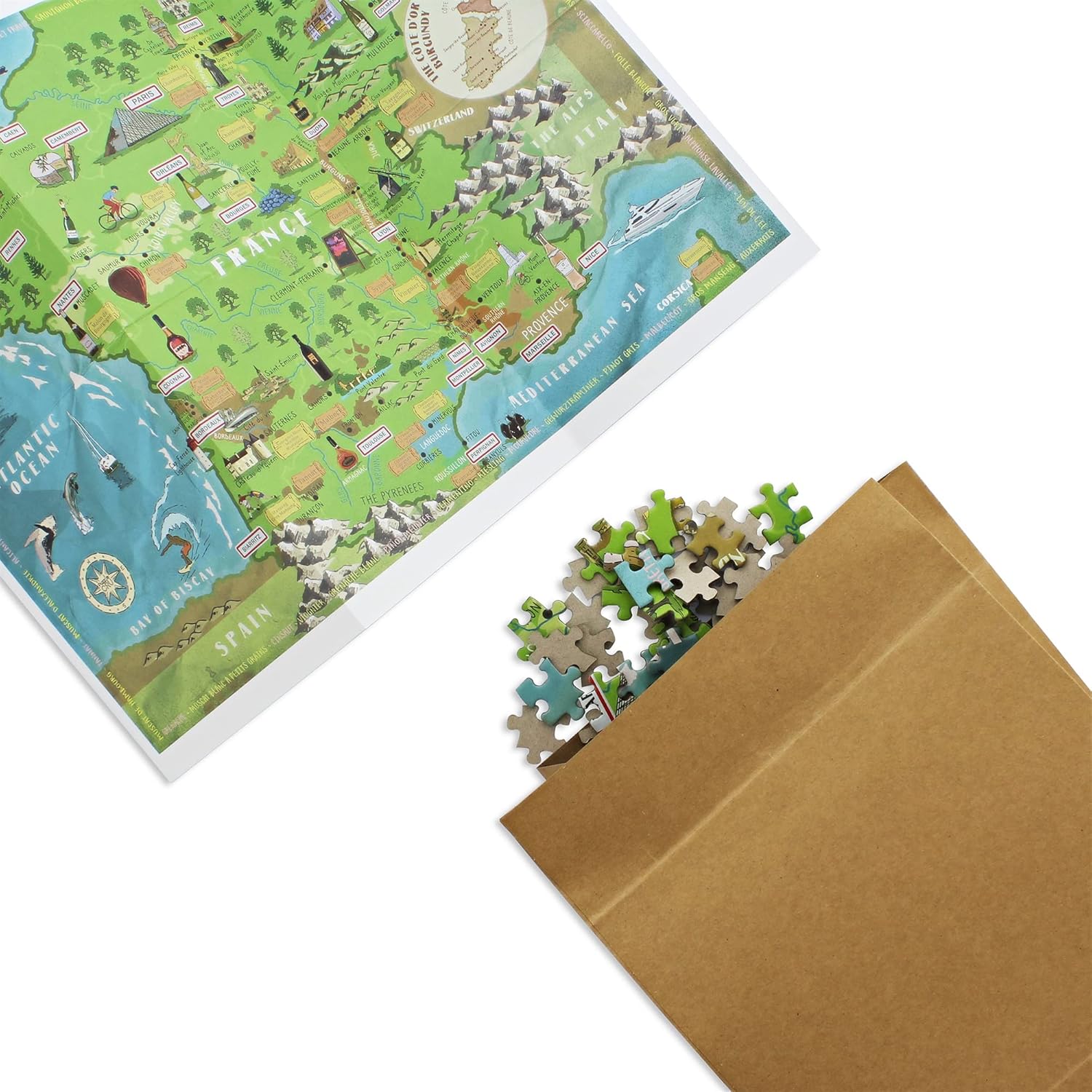 Puzzle Cru Wines Of France 1000 Piece Colourful Jigsaw Puzzle – A ...