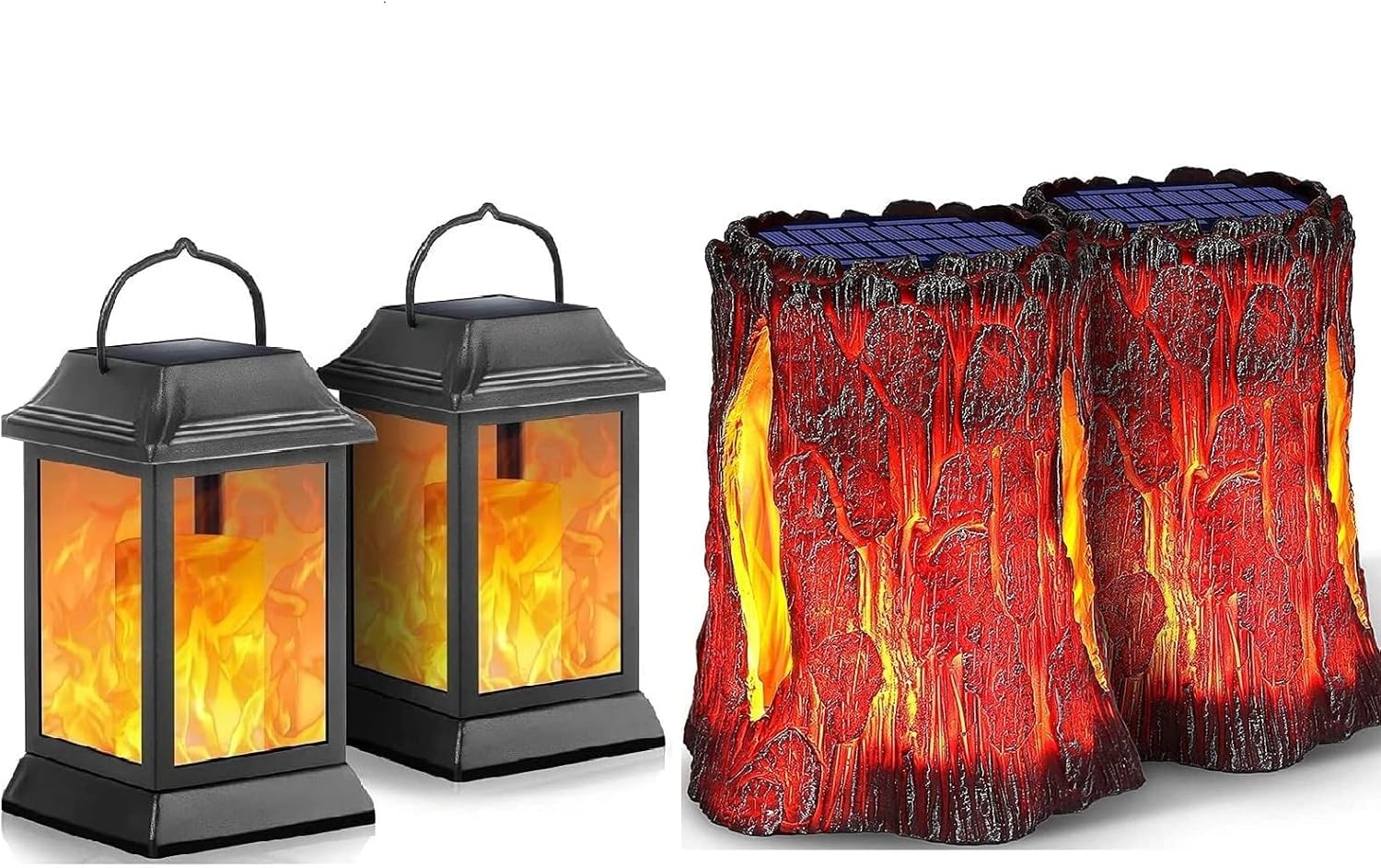 Amazon.com: TomCare Solar Lanterns Outdoor Flickering Flame Solar ...