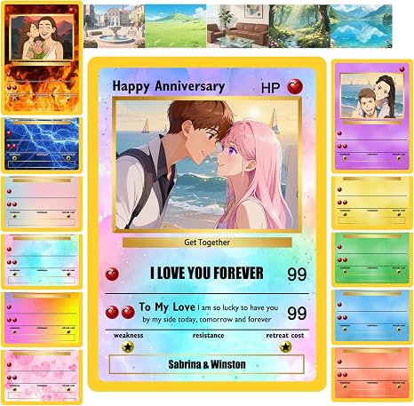 Amazon.com: Greaxid Custom Poke Cards with Anime Photo Personalized ...
