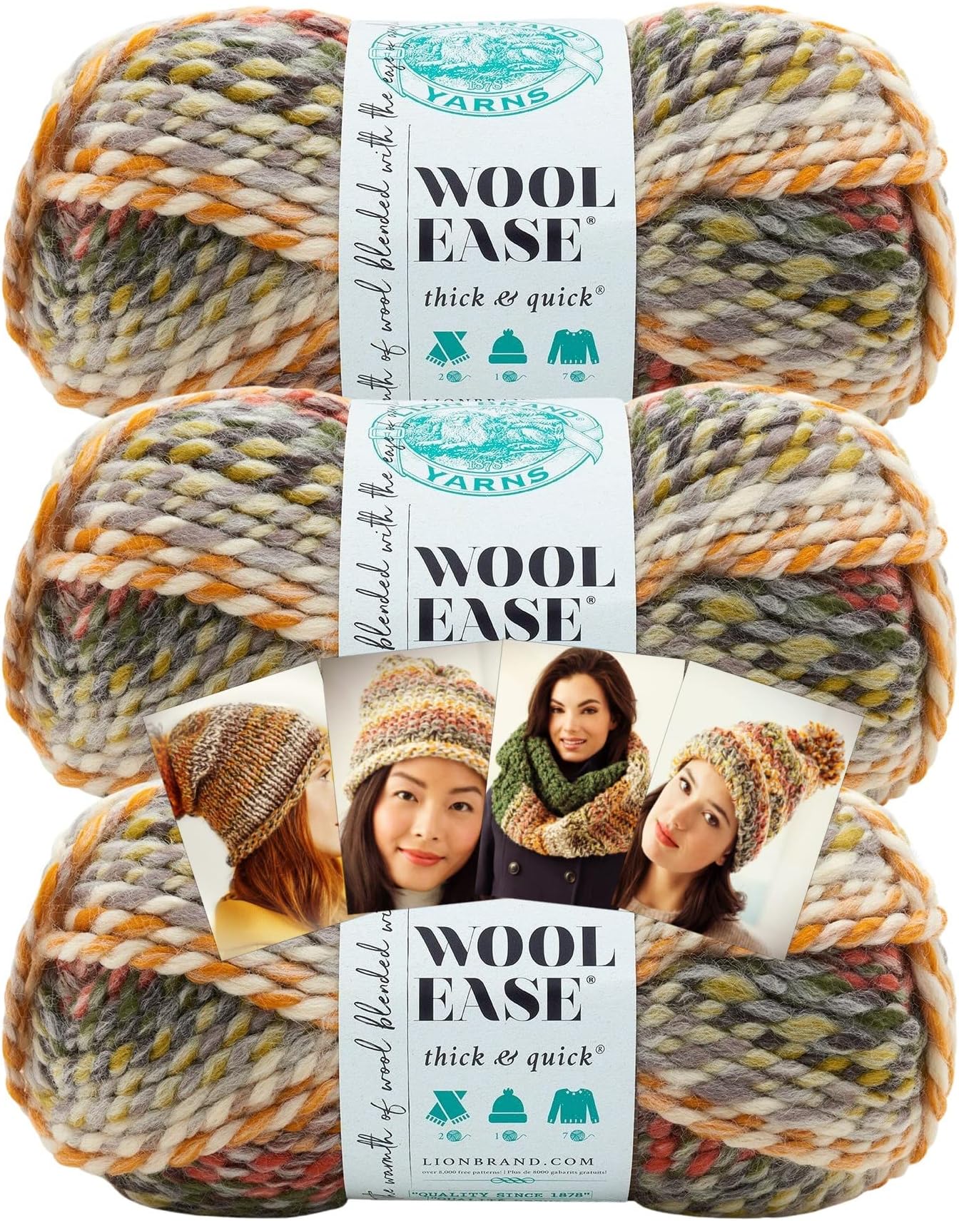 Amazon.com: (1 Skein) Lion Brand Yarn Wool-Ease Thick & Quick Bonus ...