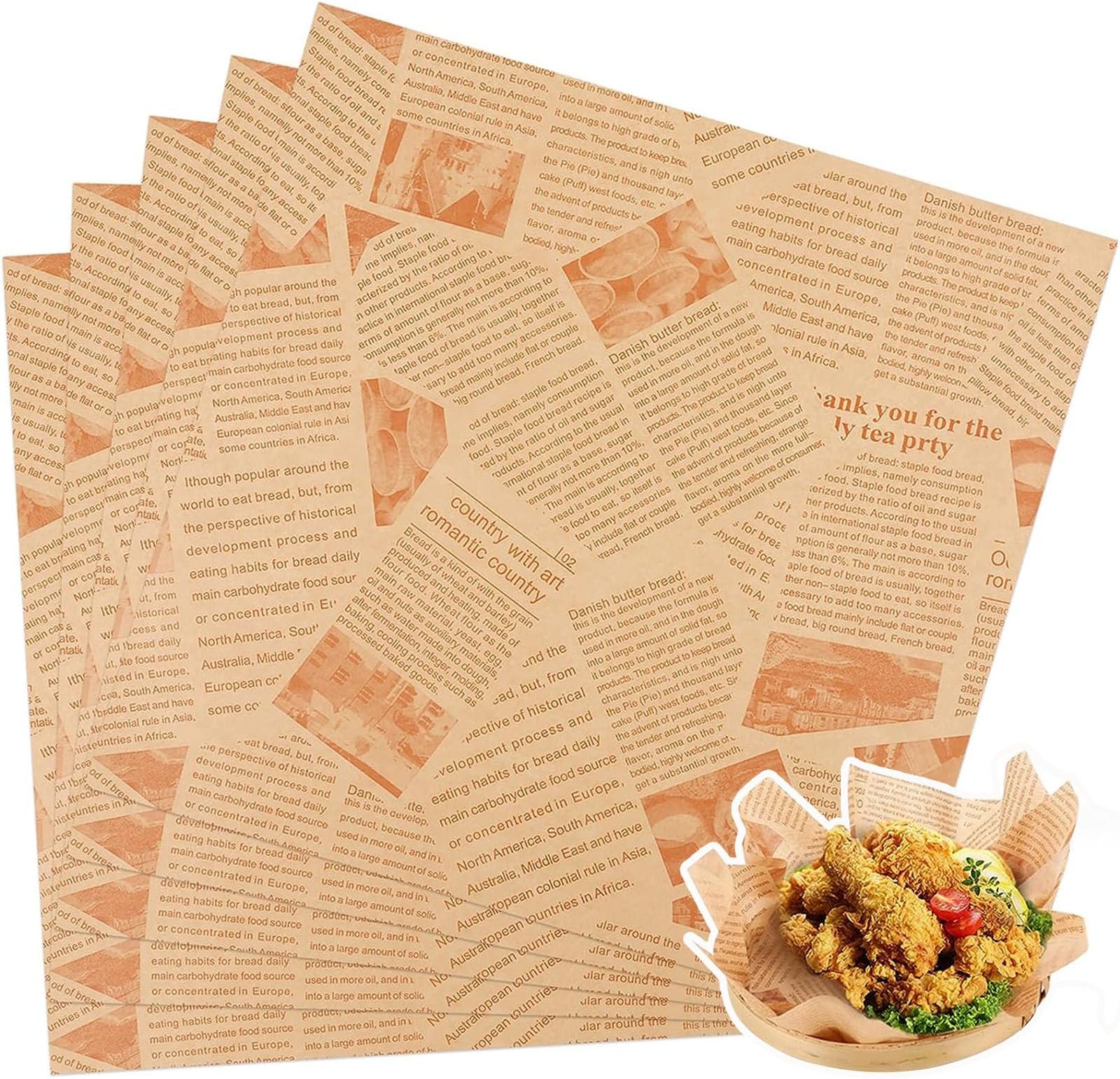 100PCS Greaseproof Paper Sheets, Baking Paper, Burger Paper Sheets ...