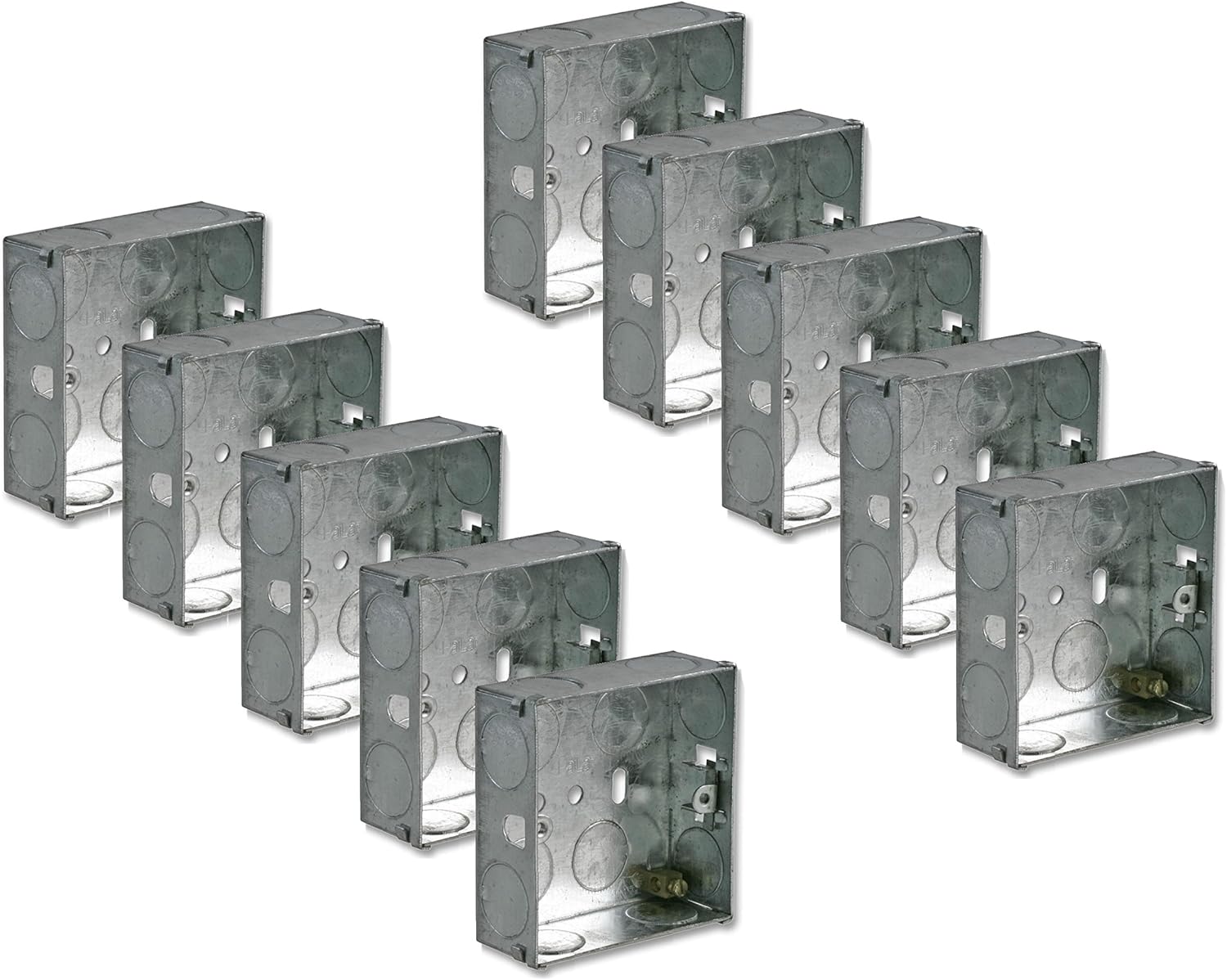 Invero® 10x Pack of Single 1 Gang Wall Pattress Electrical Socket ...