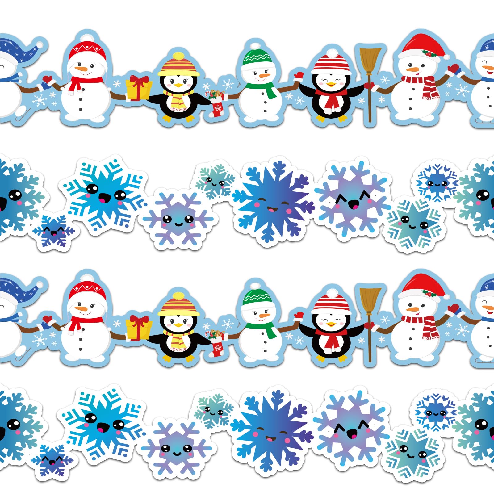 Amazon.com : 67ft Winter Bulletin Board Border Snowman Snowflake ...
