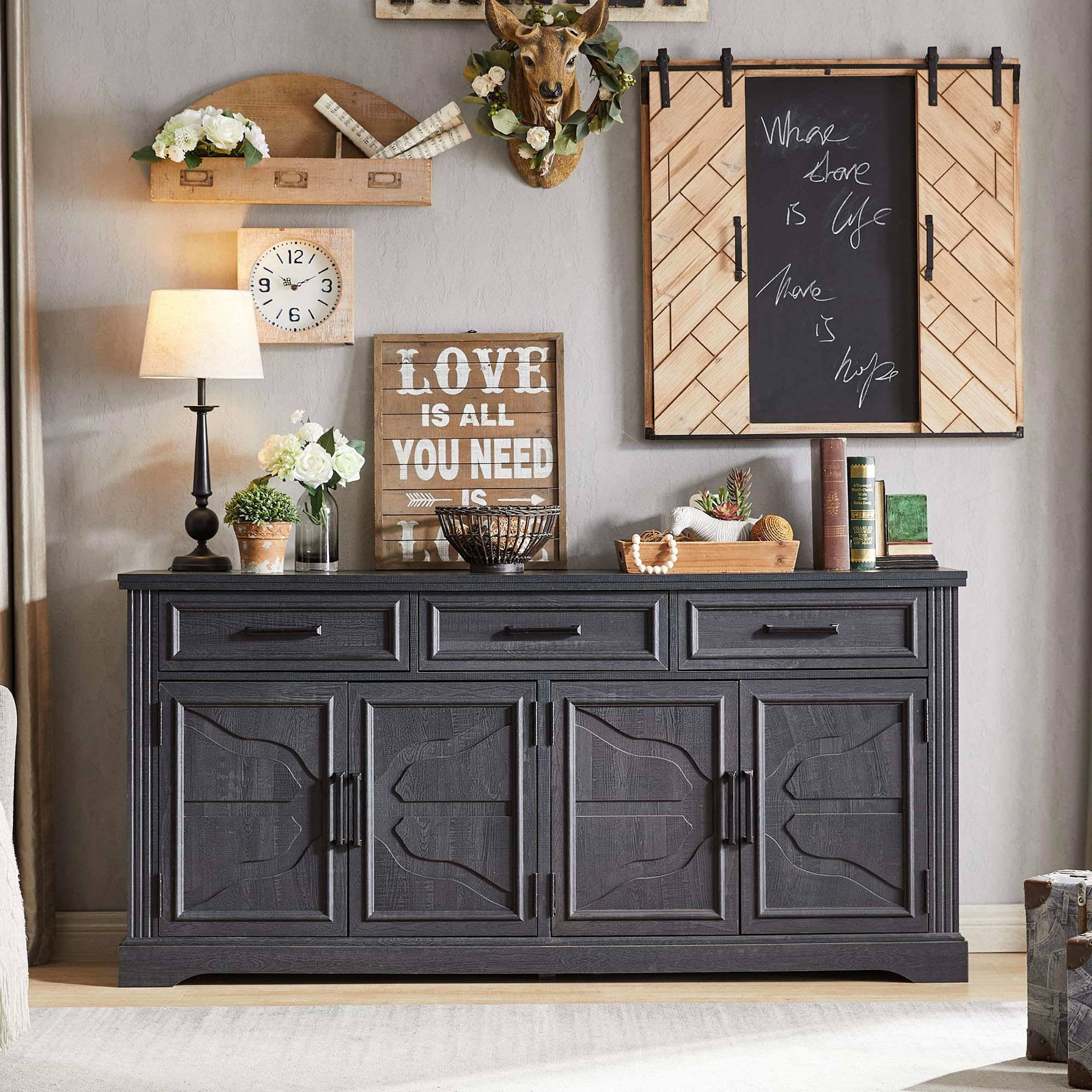 Amazon.com - FUFU&GAGA Buffet Cabinet Storage Kitchen Sideboard ...