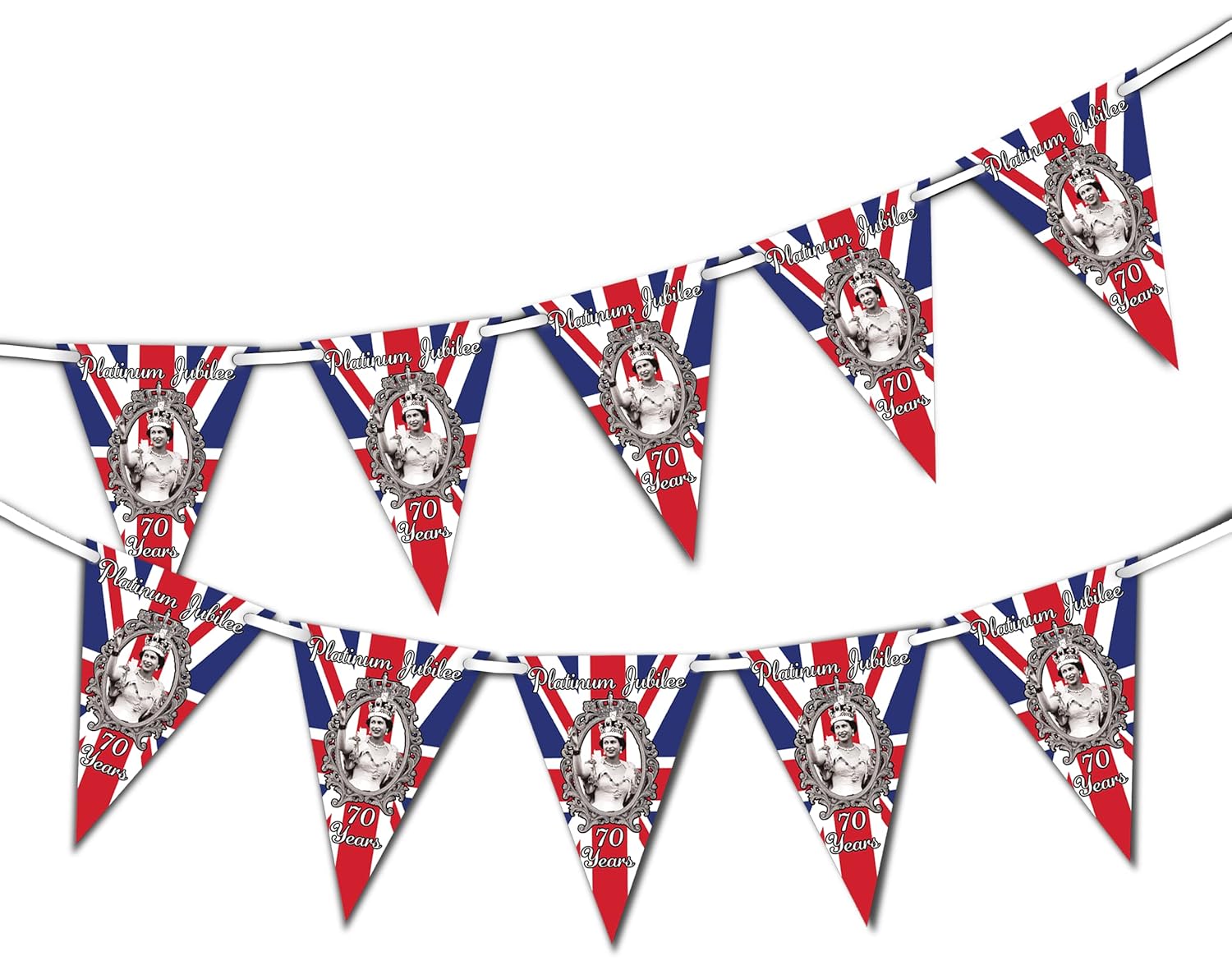 Queen Platinum Jubilee - Union Jack - Silver Text 70 Years - Full Flag ...