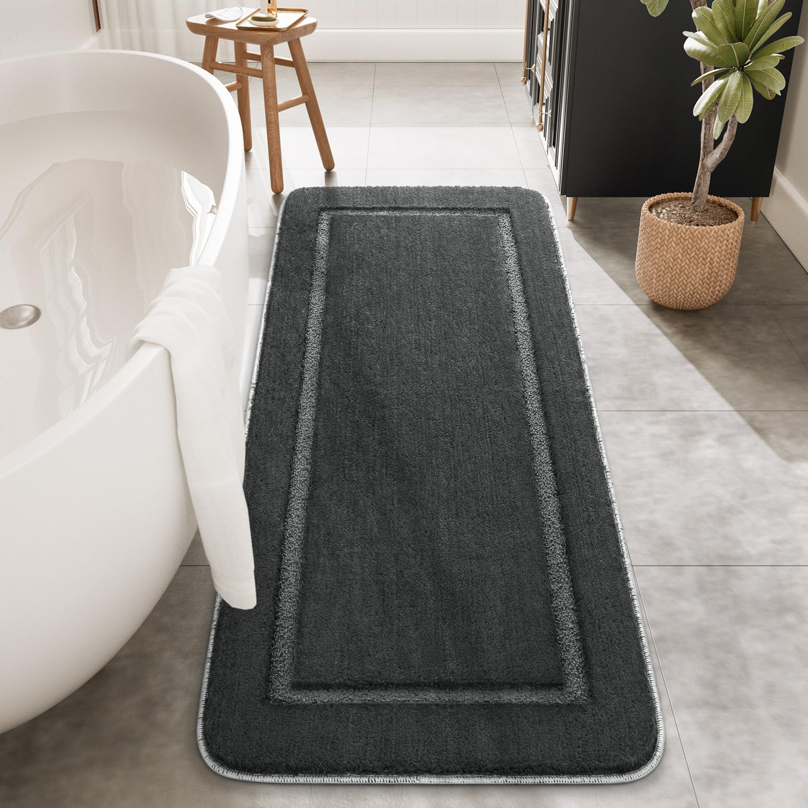 Amazon.com: HOMORE 24x60 Inch Long Bathroom Runner Rugs, Luminous and ...