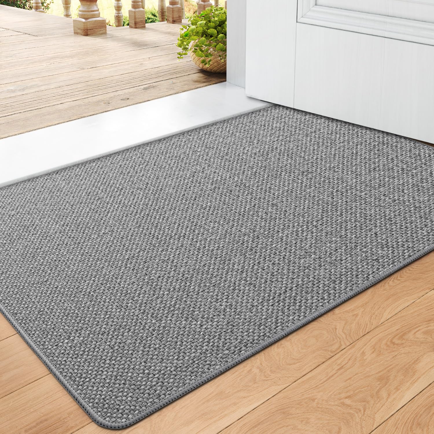 DEXI Front Door Mat Indoor, Absorbent Entrance mat, Non Slip Thin ...