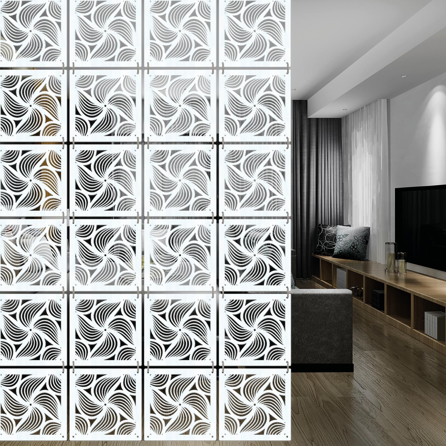 Olive Tree Wooden Room Divider for Living Room/Elegant and Modern ...