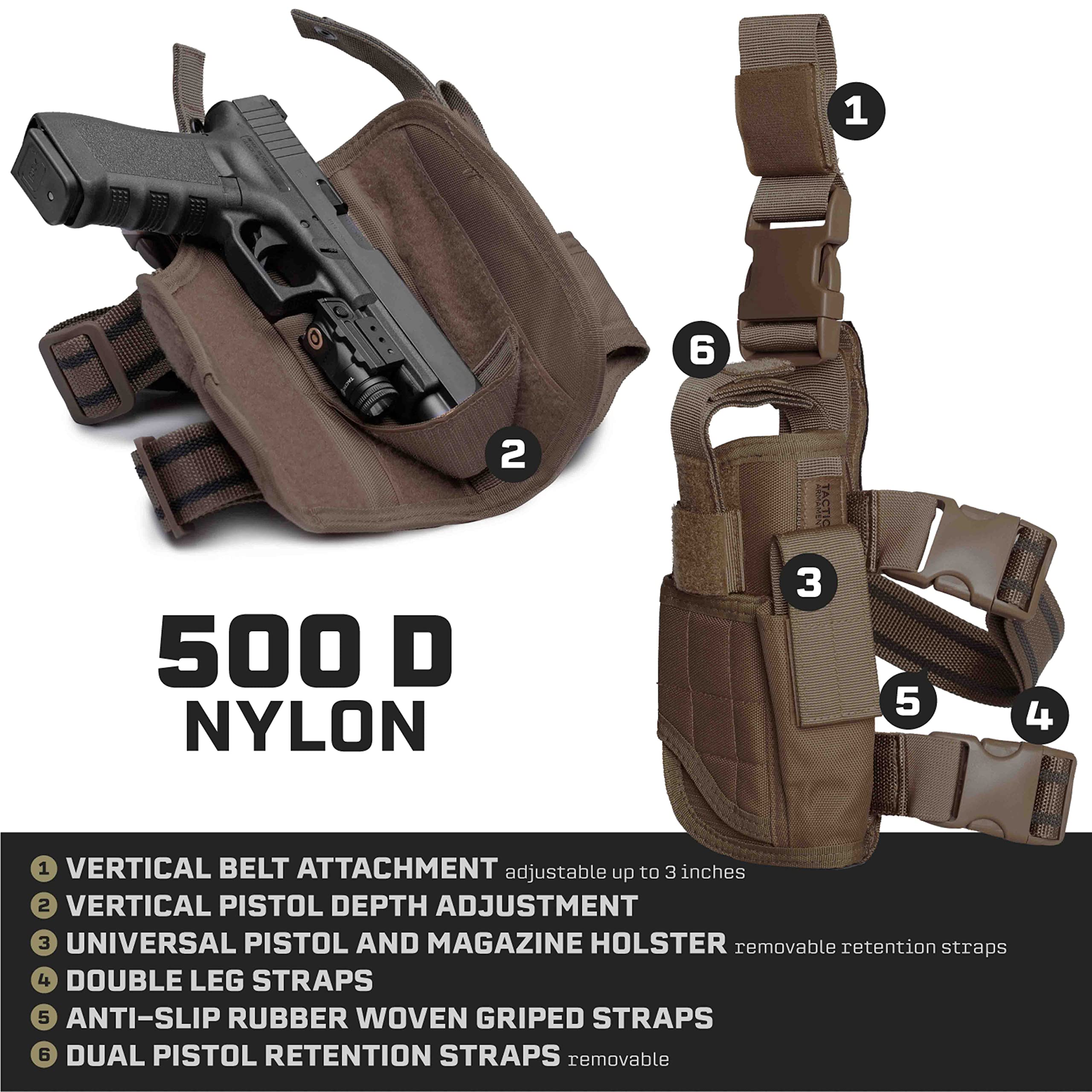 Snapklik.com : Tacticon Universal Drop Leg Holster Combat Veteran Owned ...