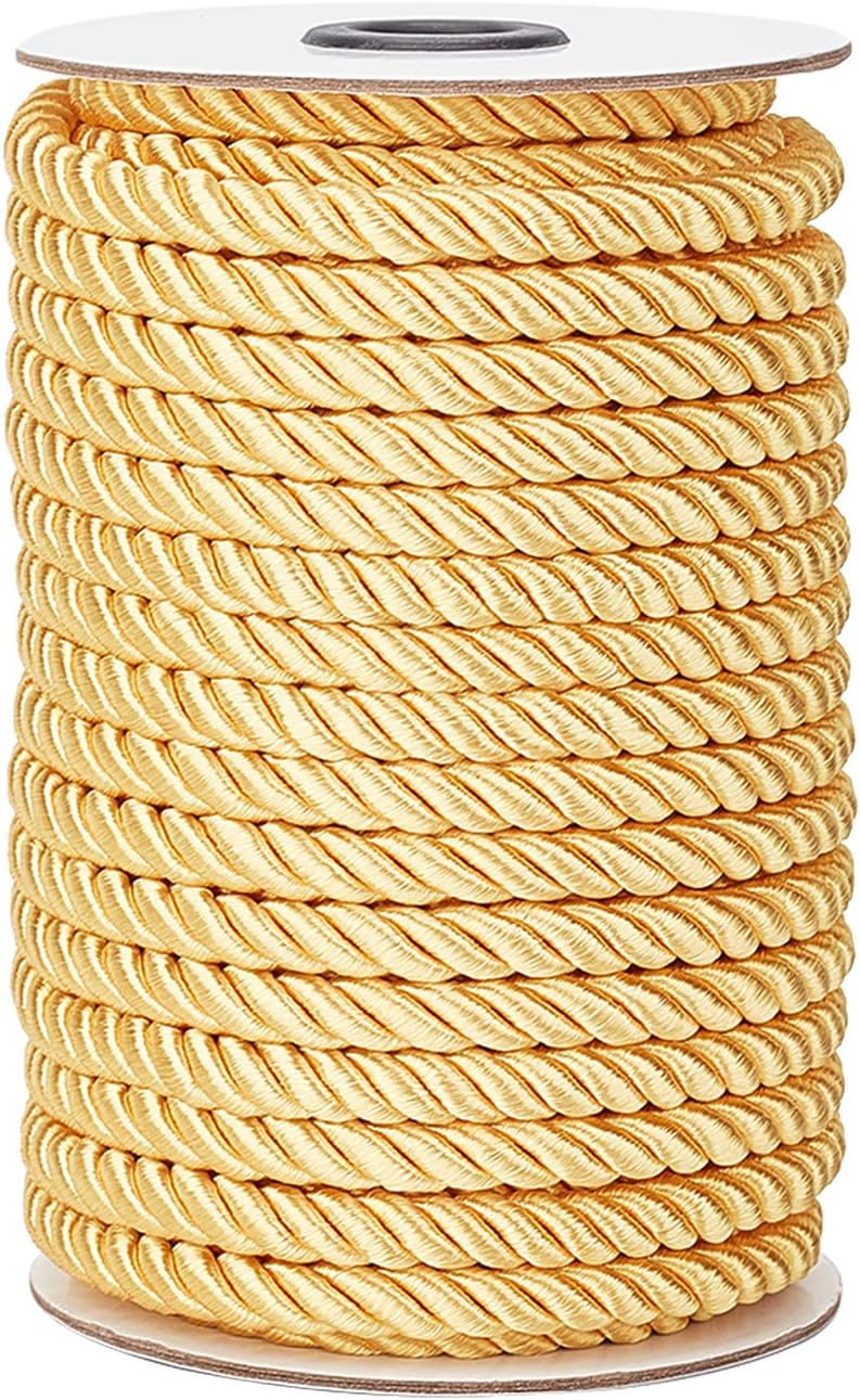 Berisfords Barley Twist Rope, Yellow : Gold, 5 mm Width, 20 metre ...